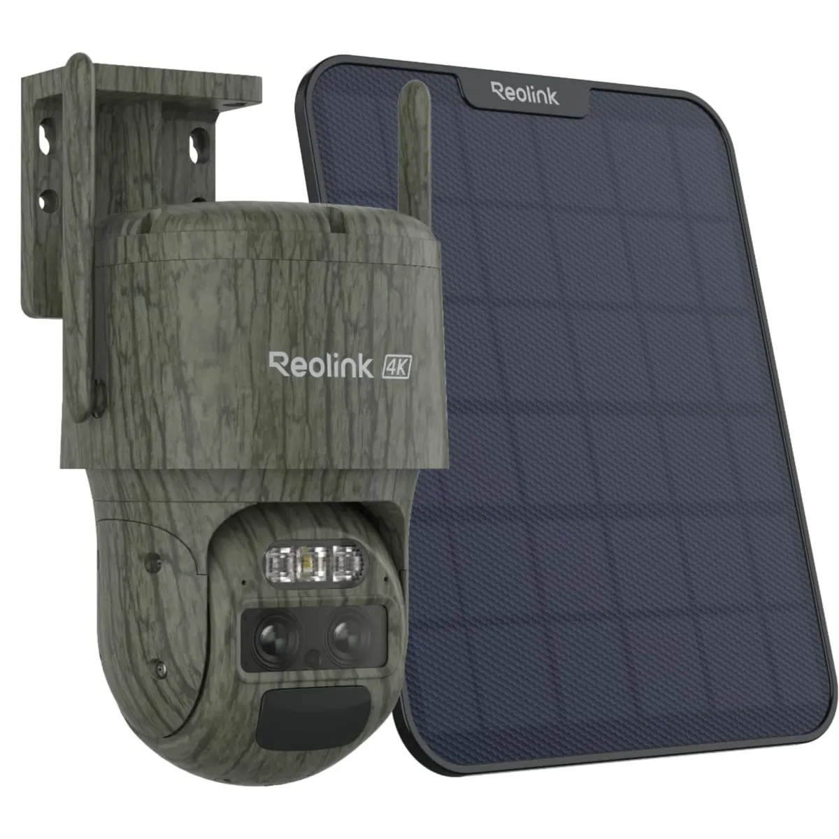 Instacam Reolink Trackmix LTE Camo & Solar Panel Combo - BATTERY 4K 8MP Dual Lens Sim Card Camera