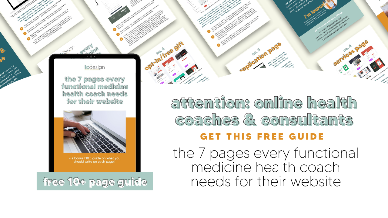 FREE Guide On The 7 Website Pages Every Health Coach Needs