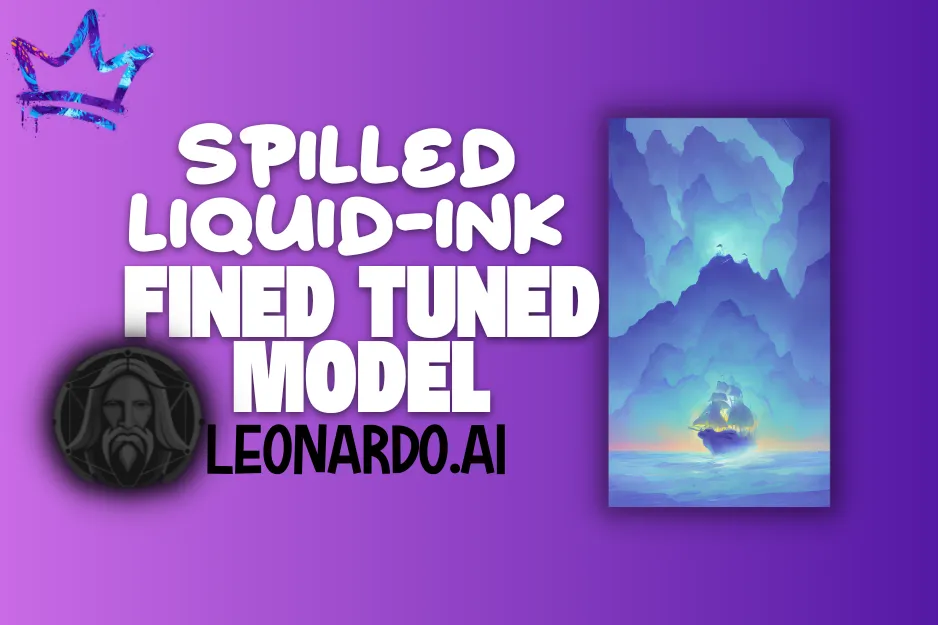 Spilled Liquid Ink Fined Tuned Model Custom Leonadro Ai Model