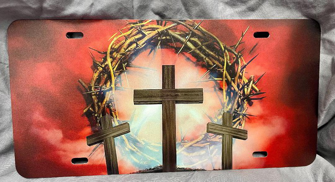 3 Crosses License plate