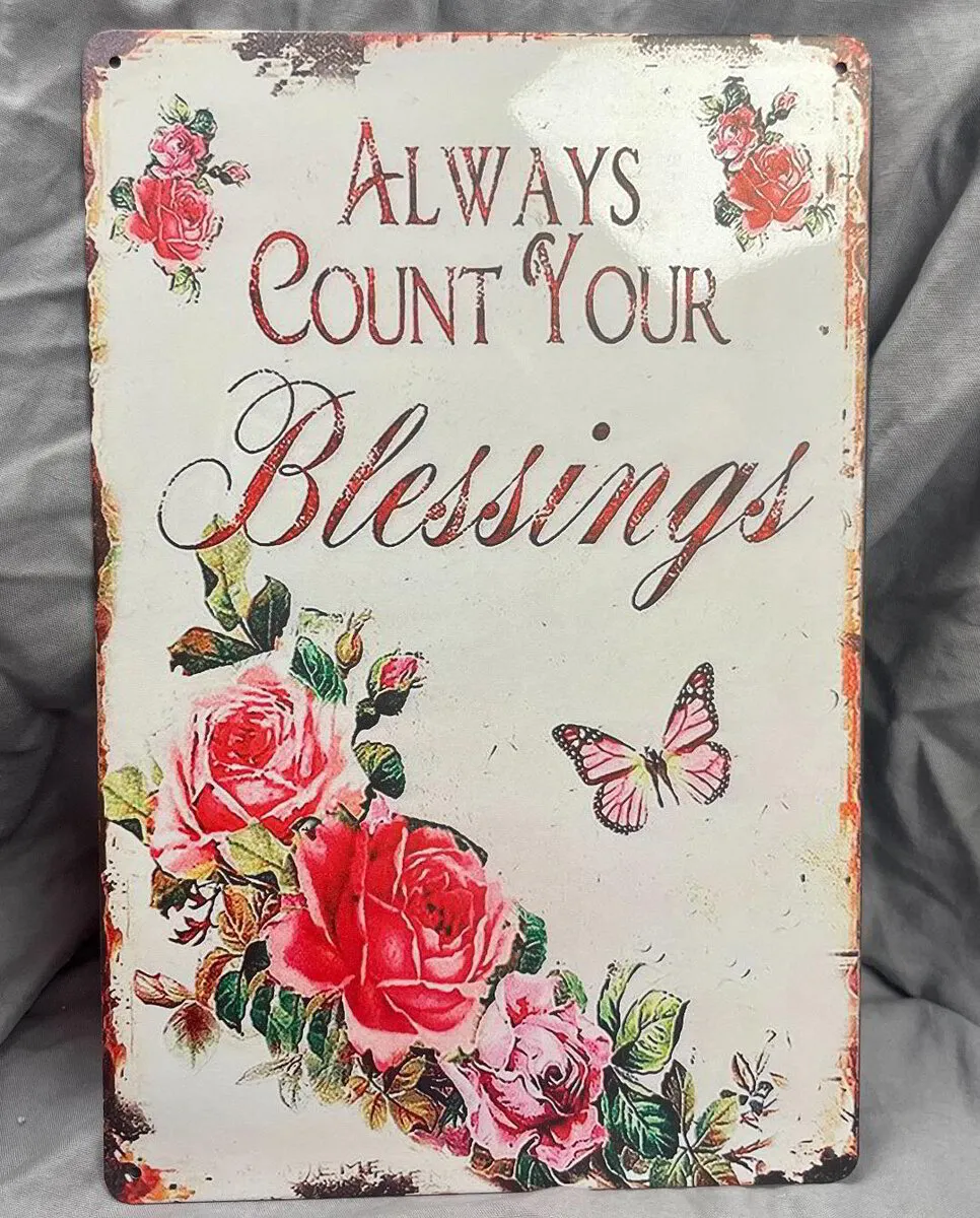 Count Your Blessings Metal/Tin Wall Art