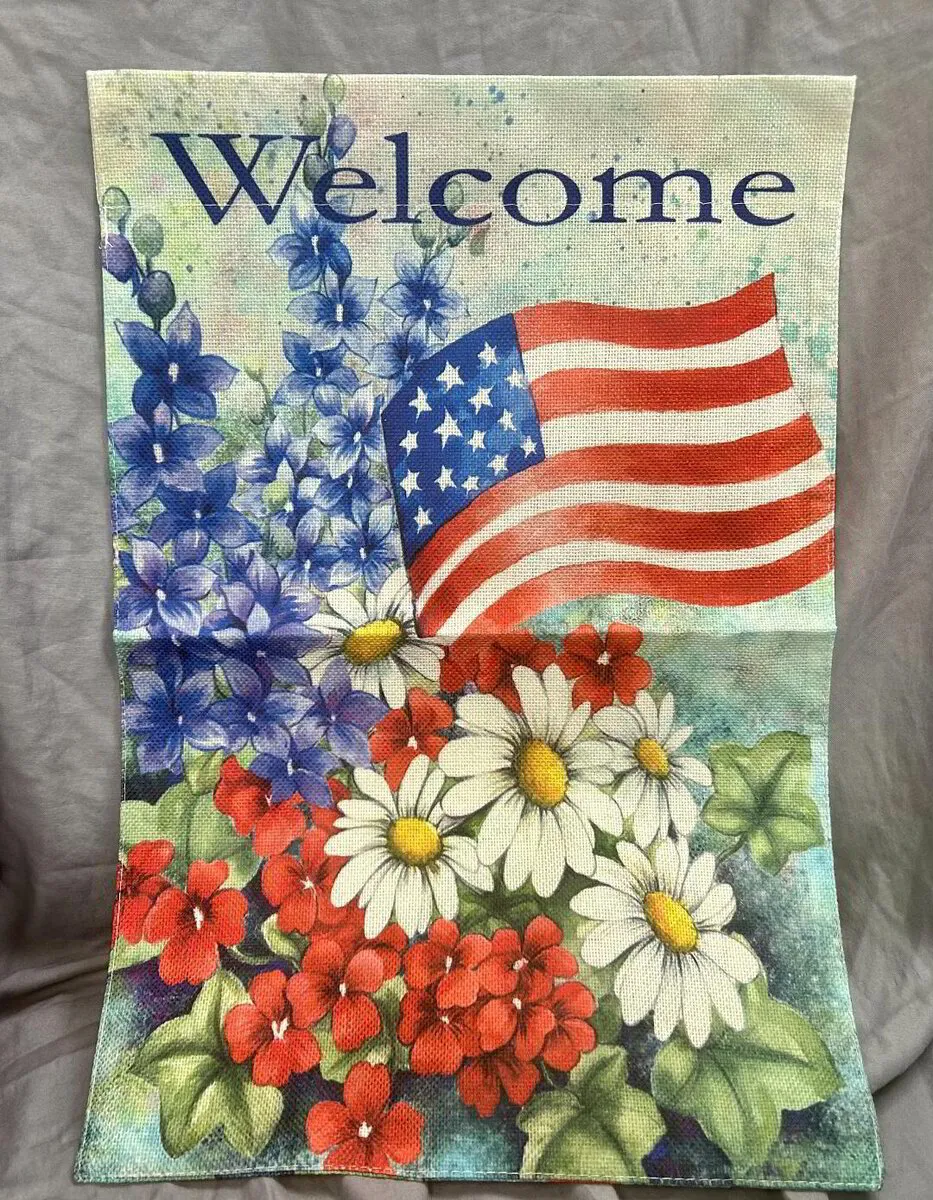 Welcome Flag and Flower