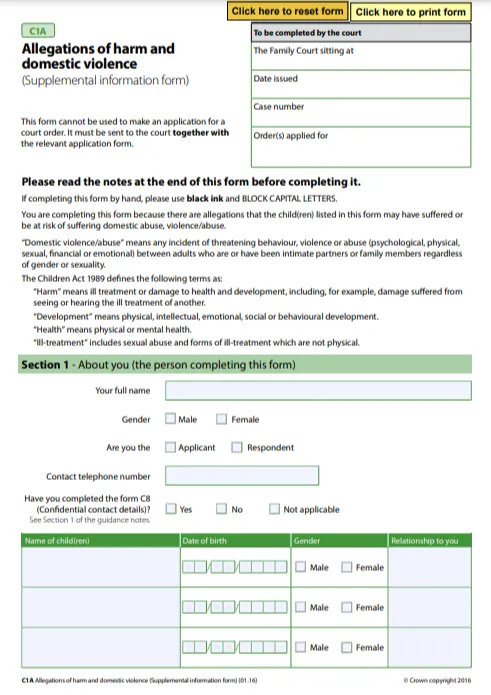 Should You File a C1A? When and How to Address Domestic Abuse Allegations