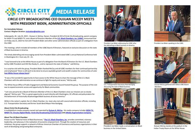 Press Releases | Circle City Broadcasting | broadcast TV | Indianapolis, IN