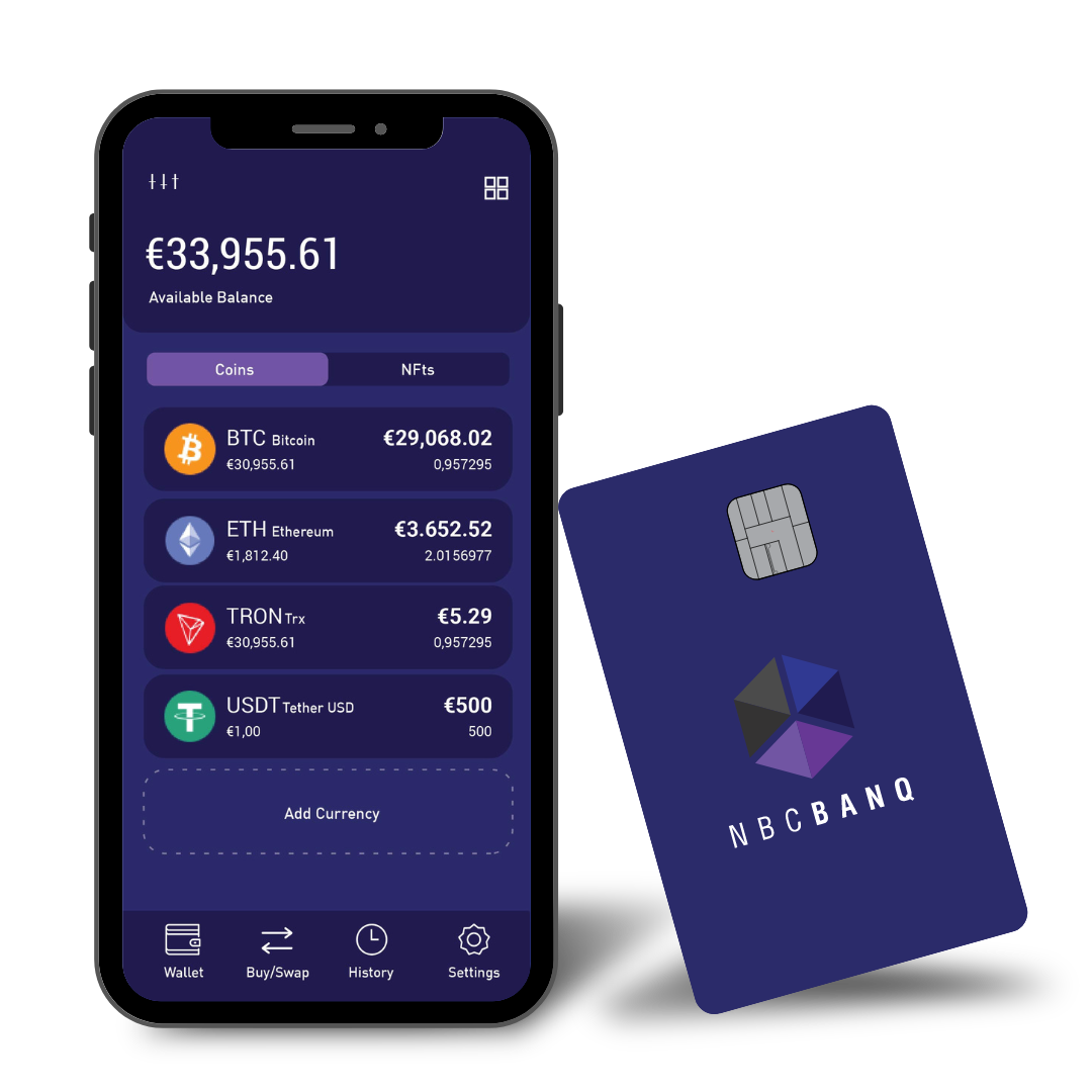 NBC Banq card - all in one payment with cold storage crypto