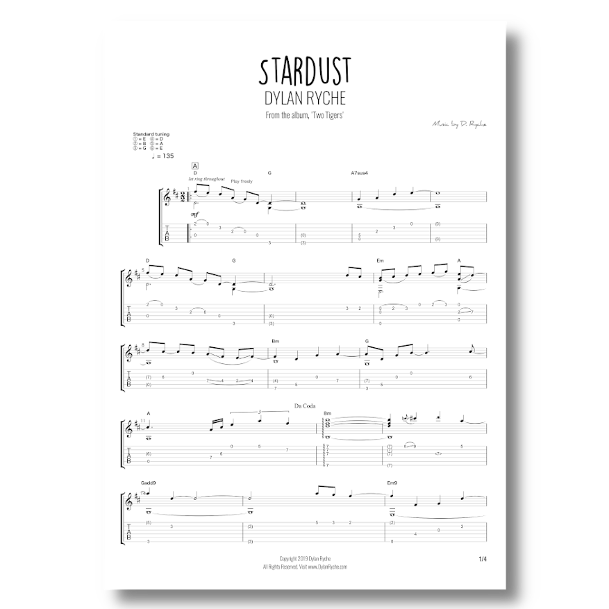 'Stardust' - Guitar TAB