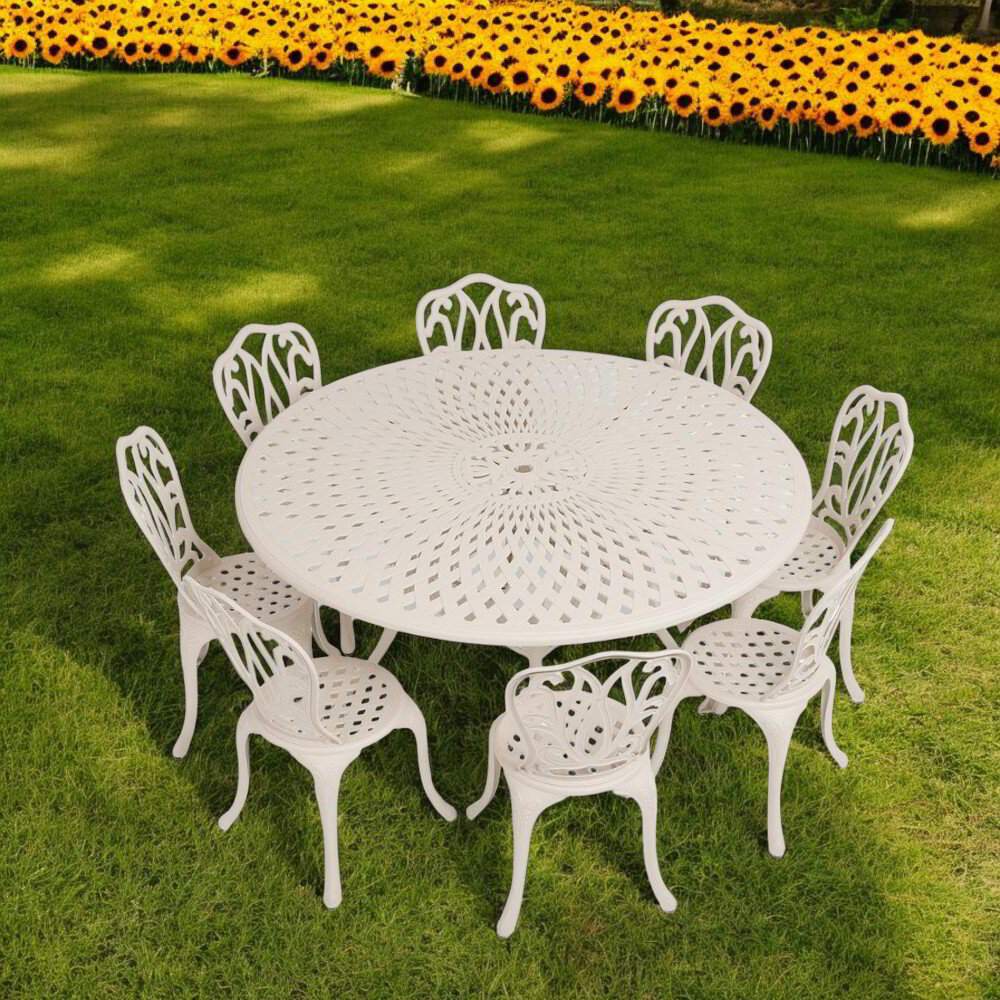 8-Seater Alba set with 154cm round Mayan table