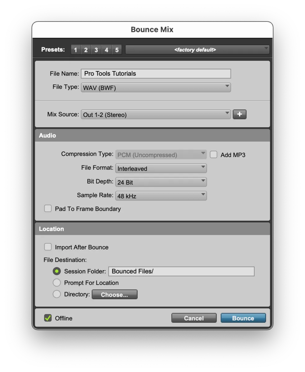 Pro Tools: Importing & Exporting