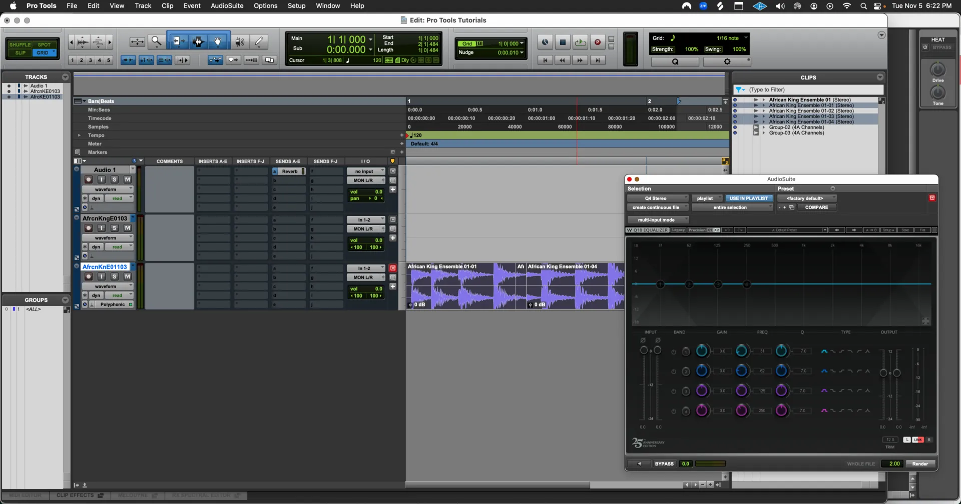 Pro Tools: Audiosuite & Clip Effects