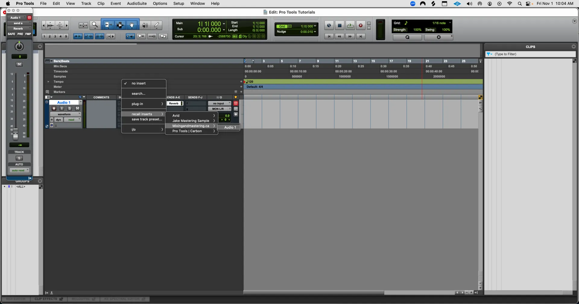 Pro Tools: Inserts & Sends