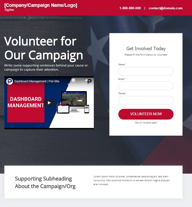 Website Builder for Campaigns and Organizations