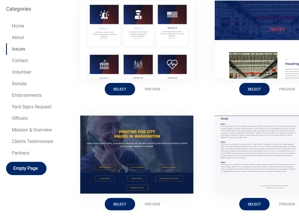 Website Builder for Campaigns and Organizations