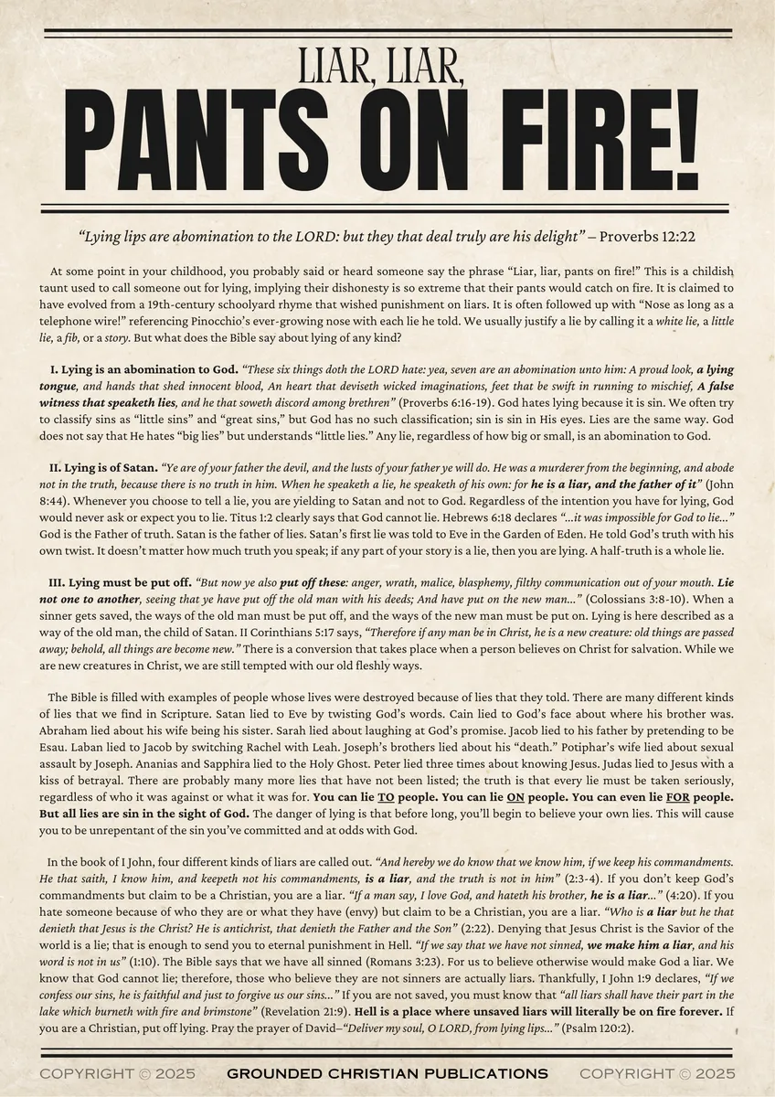 Liar, Liar, Pants on Fire!