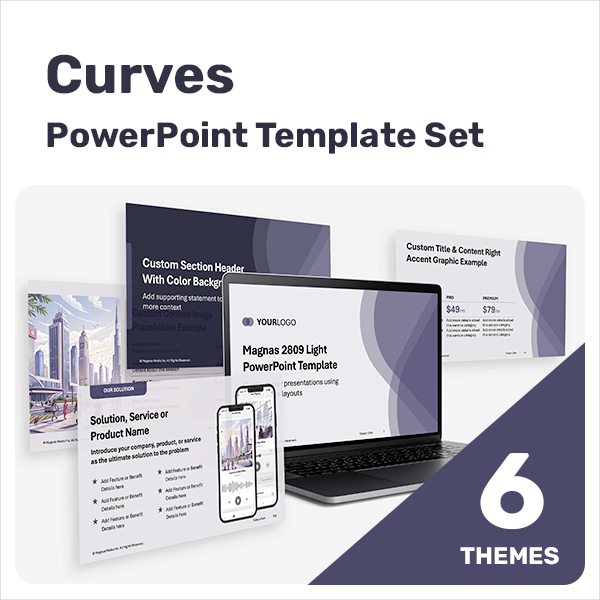 Magnas Curves PowerPoint Template Set