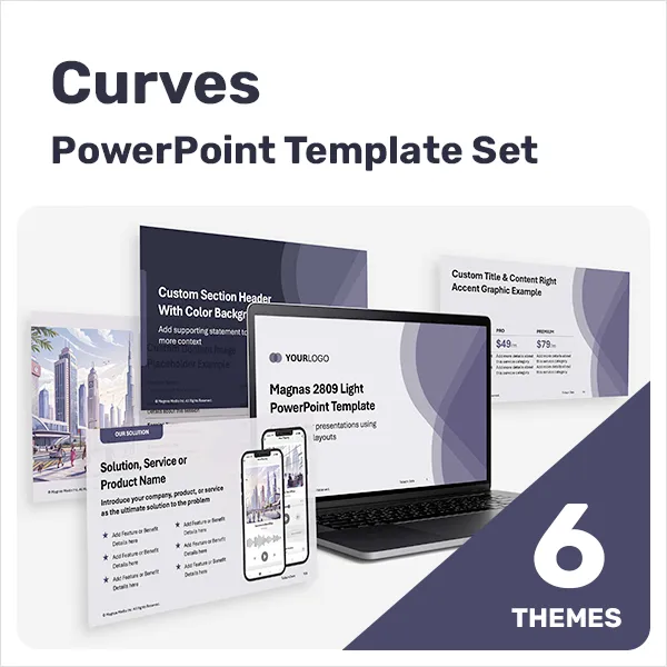 Magnas Curves PowerPoint Template Set