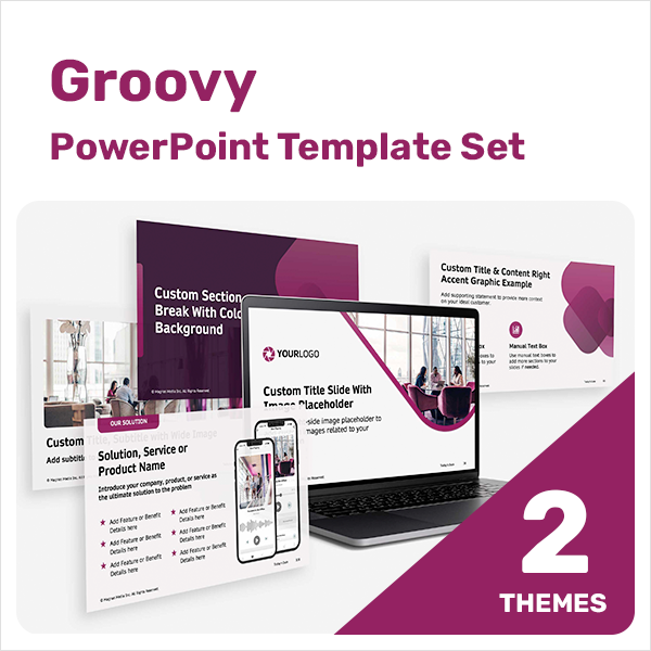 Magnas 2810 Groovy Widescreen PowerPoint Template Set
