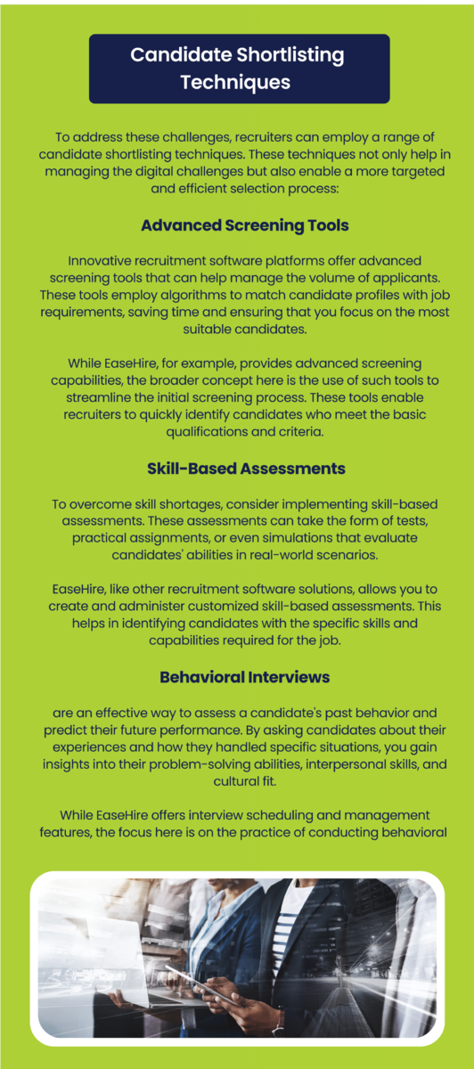 Infographic : Candidate Shortlisting Techniques: Identifying the Best Fits
