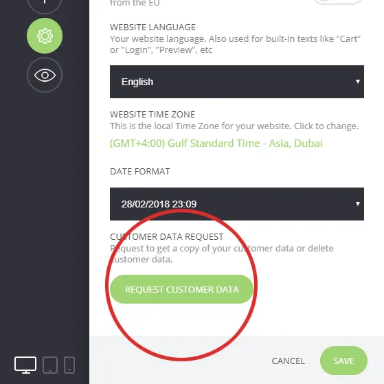 Help Docs - Requesting customer's data