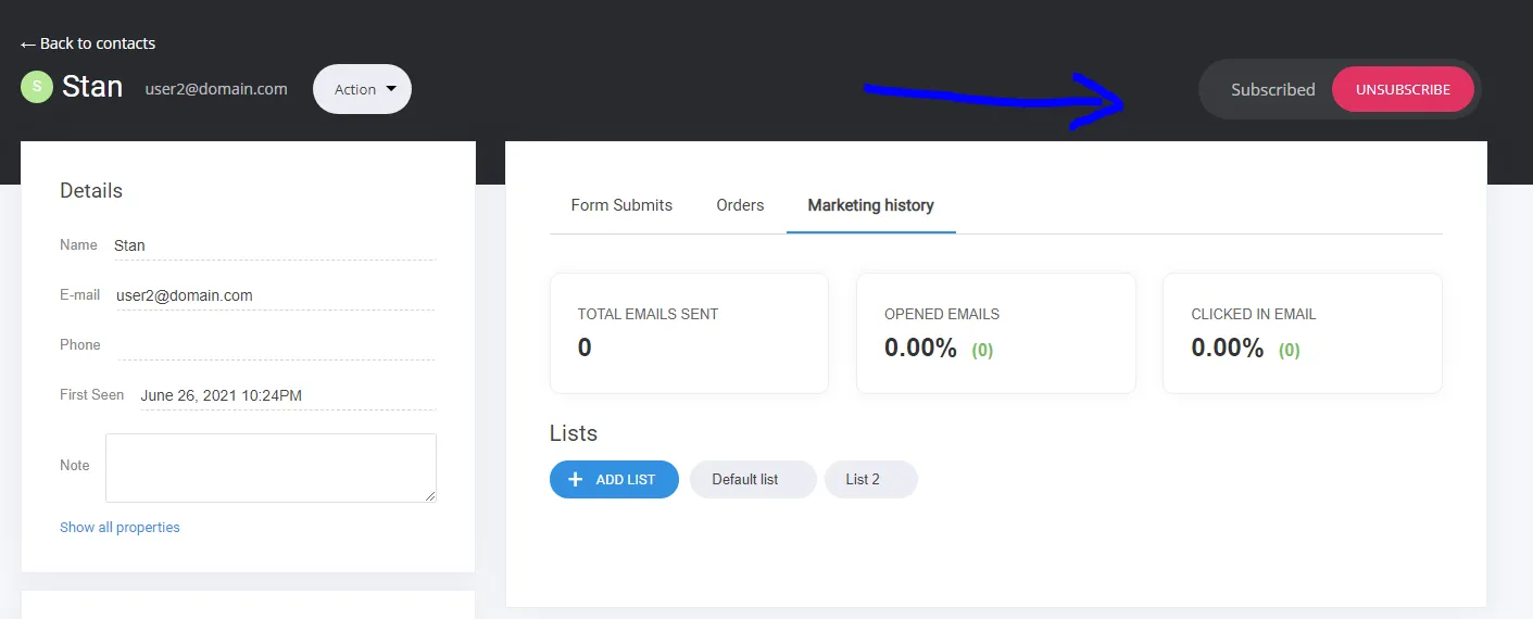Help Docs - How to Unsubscribe/Subscribe a user