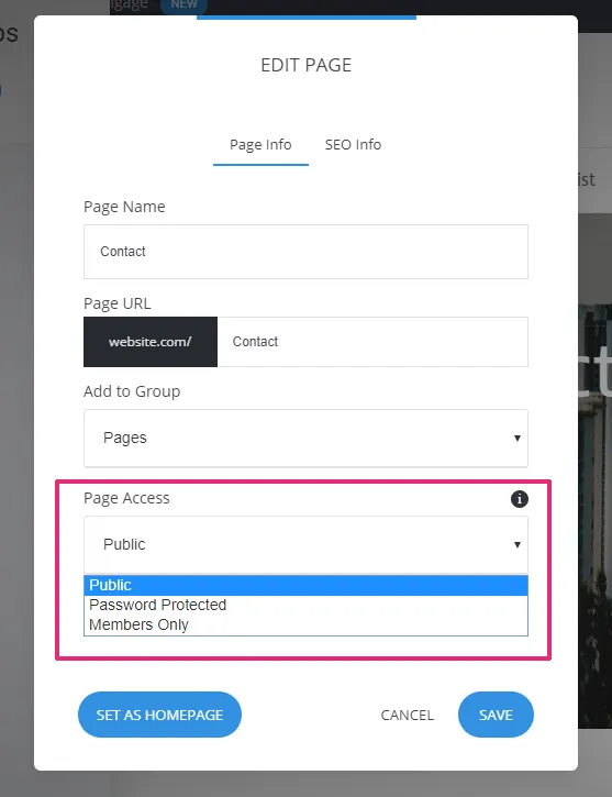 Help Docs - Page Restrictions