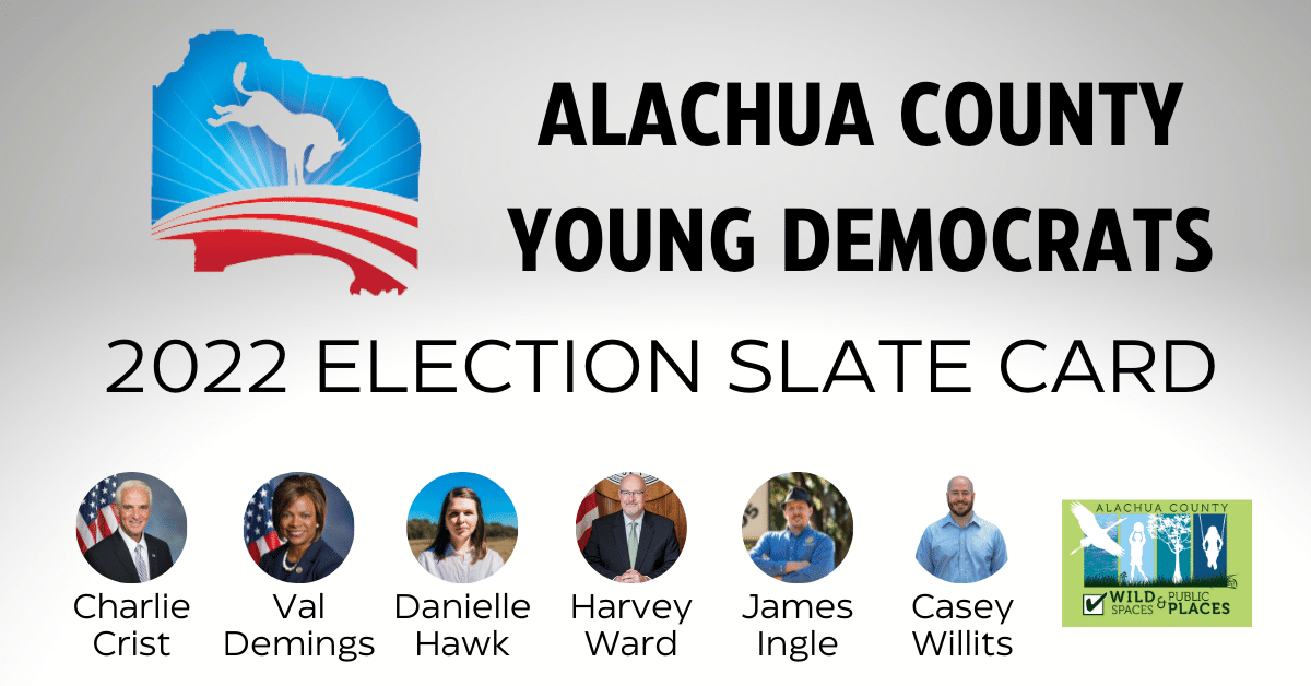 Alachua County Young Democrats Slate Card