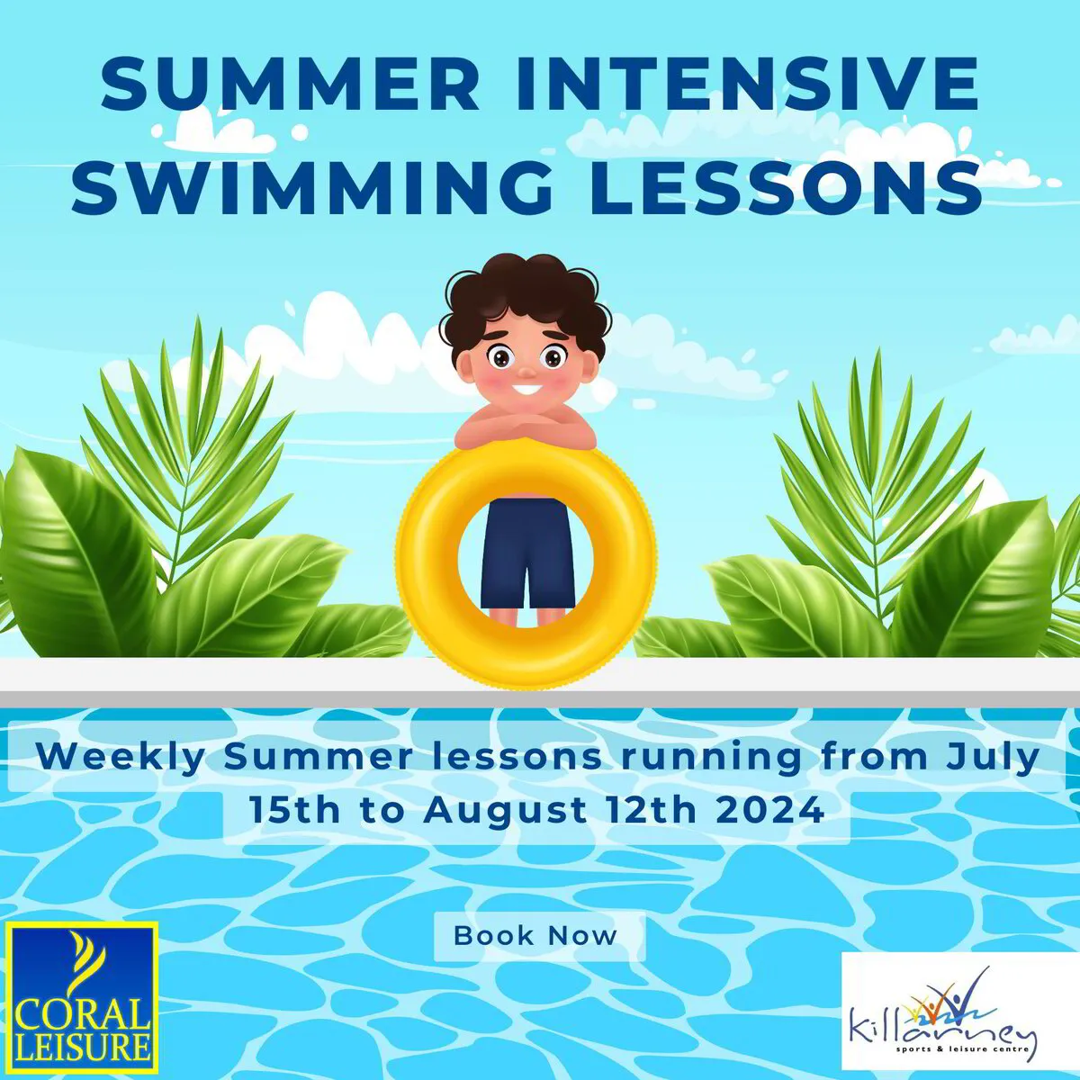 KIDS SUMMER SWIMMING LESSONS AT KILLARNEY LEISURE CENTRE