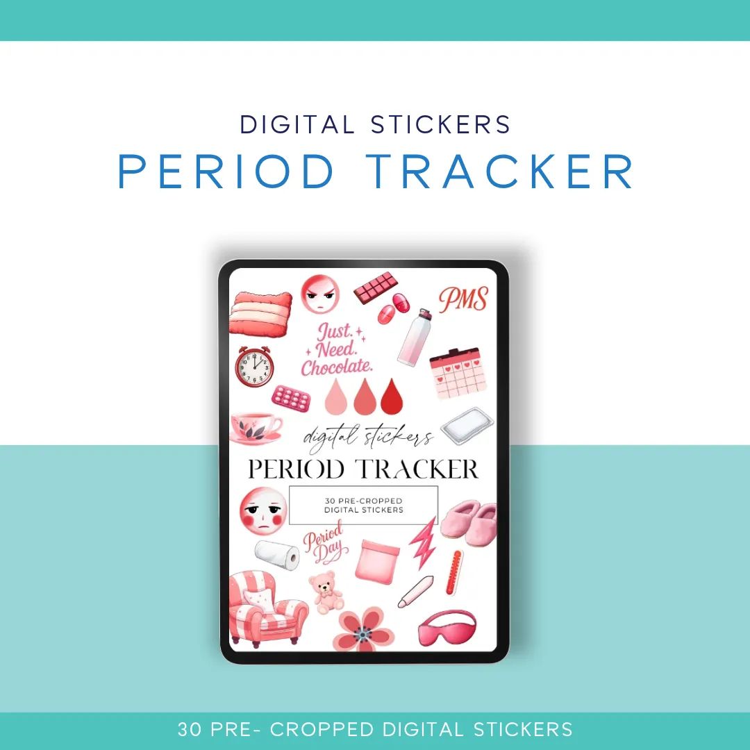 🌸🩸 Period Tracker Digital Sticker Pack – 30 Pre-Cropped Stickers for ...