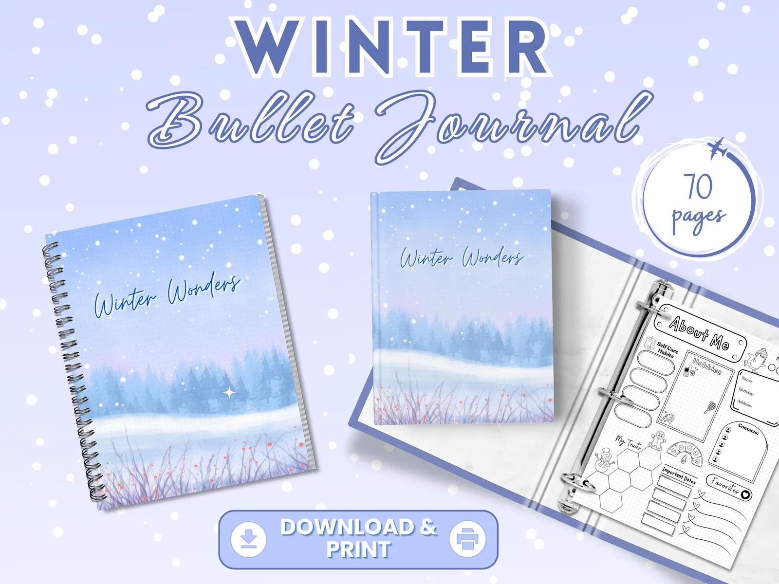 Winter Wonders Bullet Journal – Cozy Winter Planner & Journal Printable ...