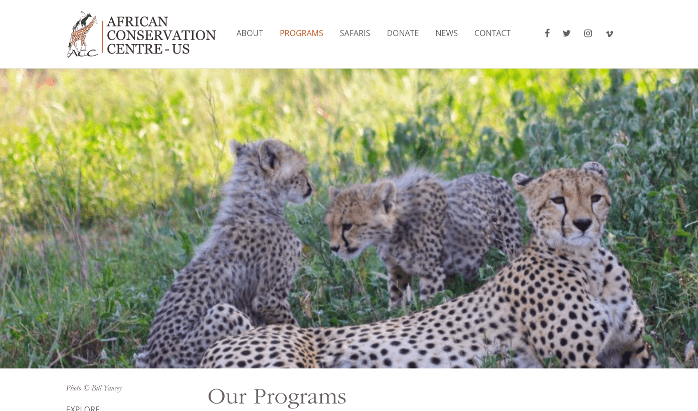 Our Programs - African Conservation Centre US