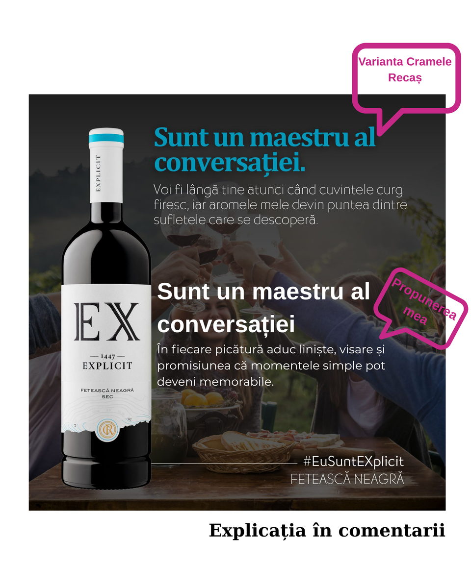 Exercițiu de reformulare: Cramele Recaș - text Vinul EXplicit