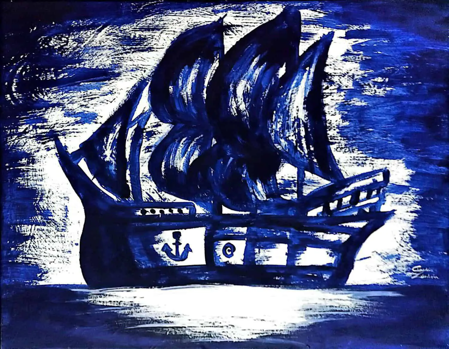 Barco Azul by Claudia Zeledón | Premium Art Gallery | Cuadros ...