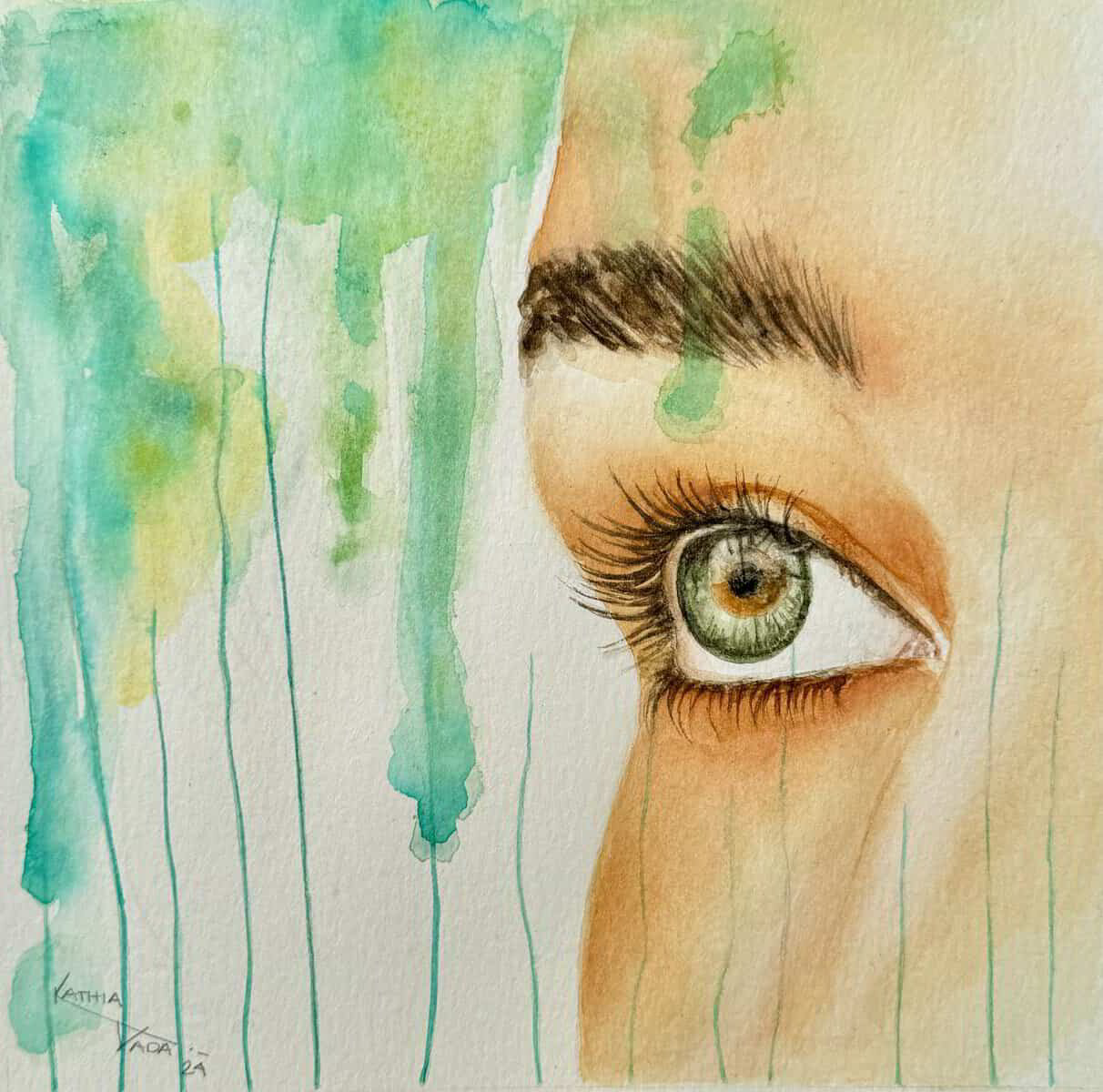 Lluvia de esmeraldas by Kathia Dada | Premium Art Gallery | Cuadros decorativos y arte ...