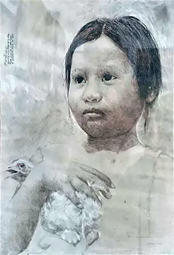 Premium Art Gallery | Galería de Arte | Rostro Niña by Mario Escobar