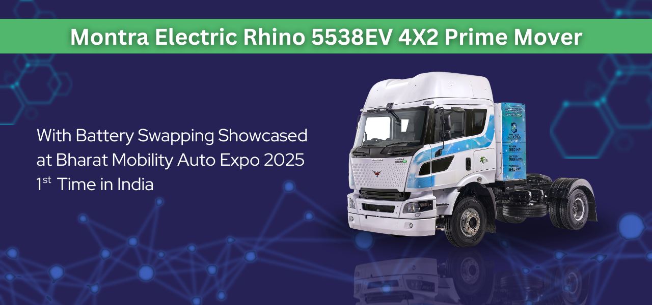 Montra Electric Rhino 5538EV 4X2 Prime Mover with Battery Swapping ...