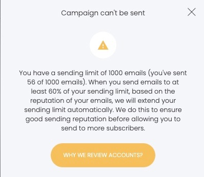 Email sending limitations