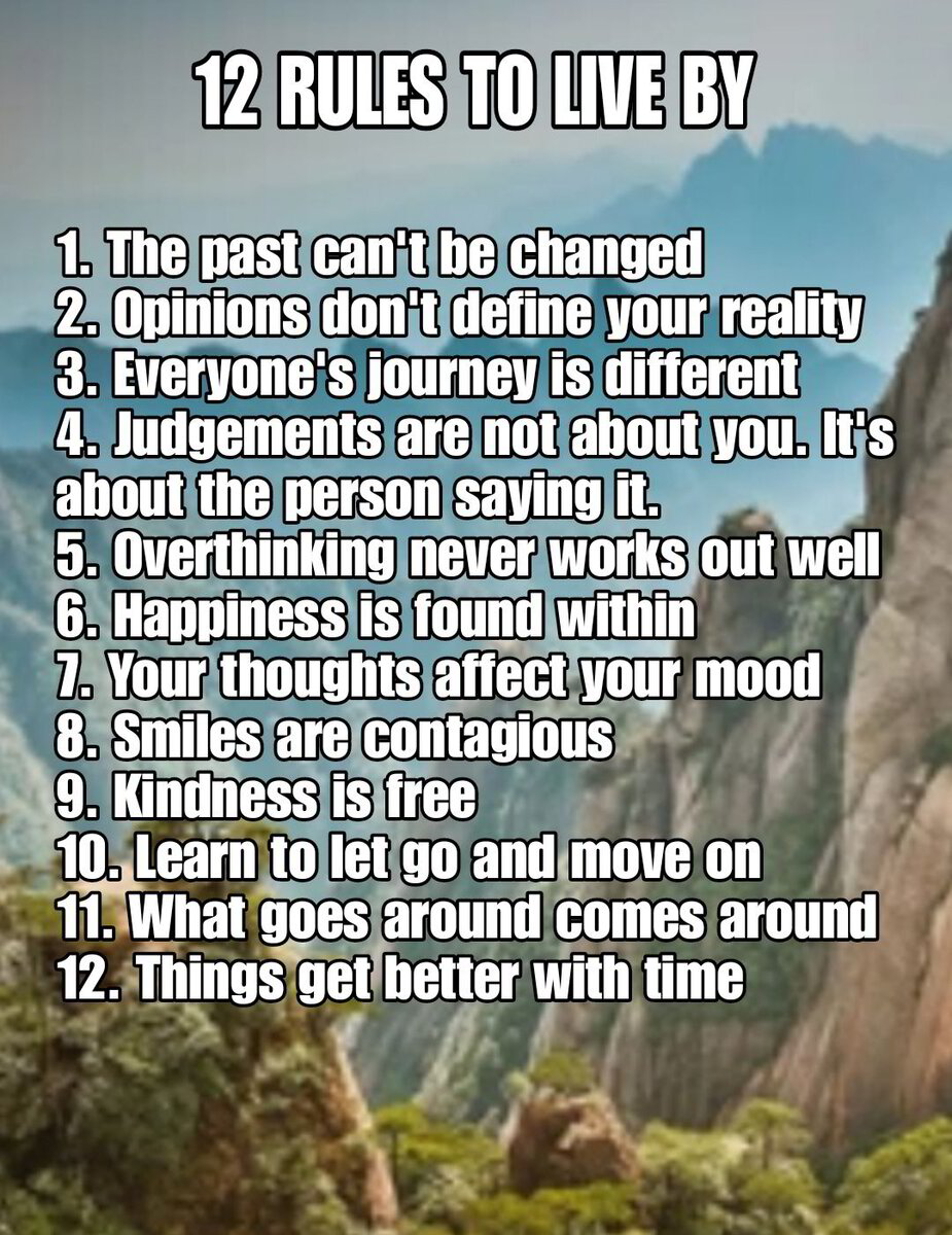12 RULES TO LIVE BY