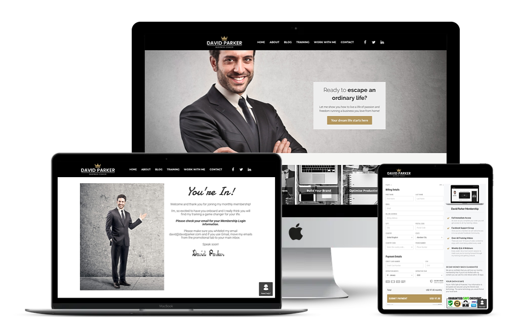 Mens Coach Website Template
