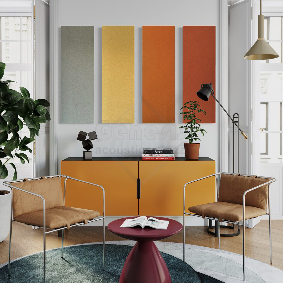 S5 Pro Acoustic Wall Panels - 120cm x 40cm Set of 4 - Sunset Colour Combo