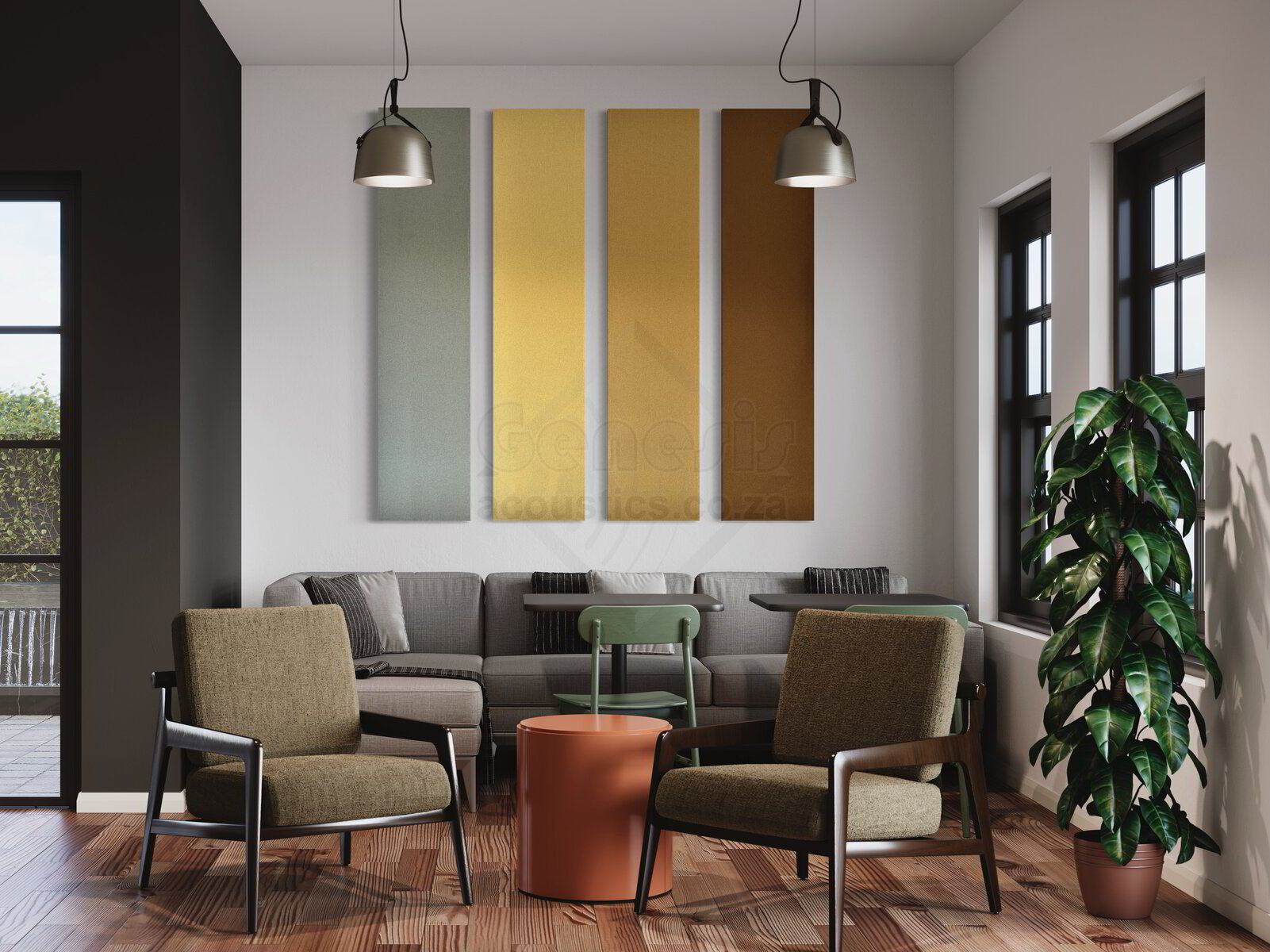 S5 Pro Acoustic Wall Panels - 180cm x 40cm Set of 4 - Kalahari Colour Combo