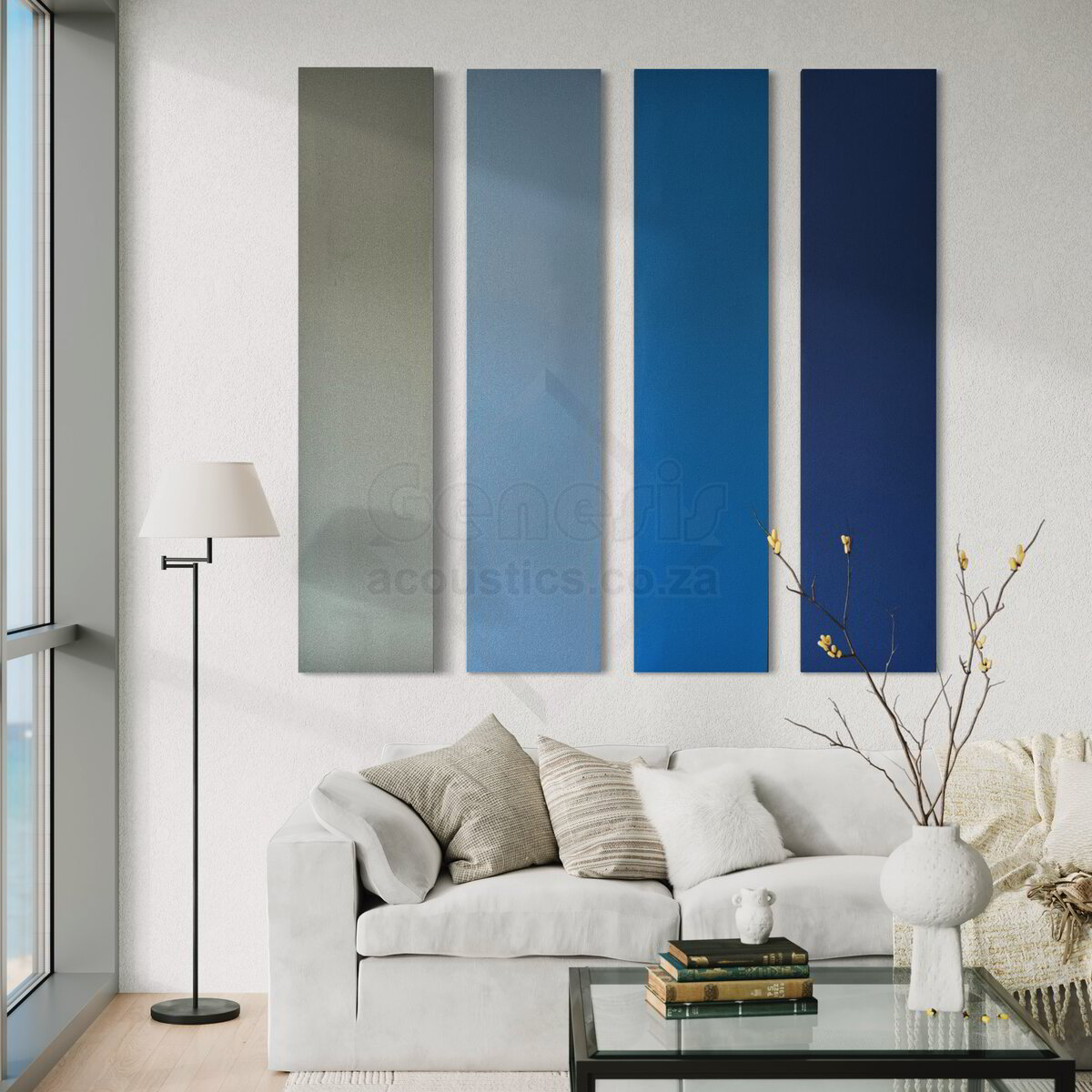 S5 Pro Acoustic Wall Panels - 180cm x 40cm Set of 4 - Pacific Colour Combo