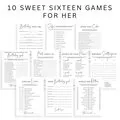 Personalized Sweet 16 Game Ideas for Her | Editable Printables