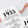 Way Back in 1935 Birthday Party Table Decor Card | Template