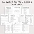 Personalized Sweet 16 Game Ideas for Her | Editable Printables