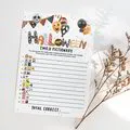 Black and Orange Halloween Emoji Pictionary with Answers | Printable