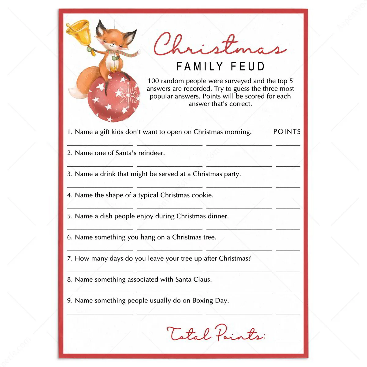 Family Feud Questions and Answers | Christmas Edition