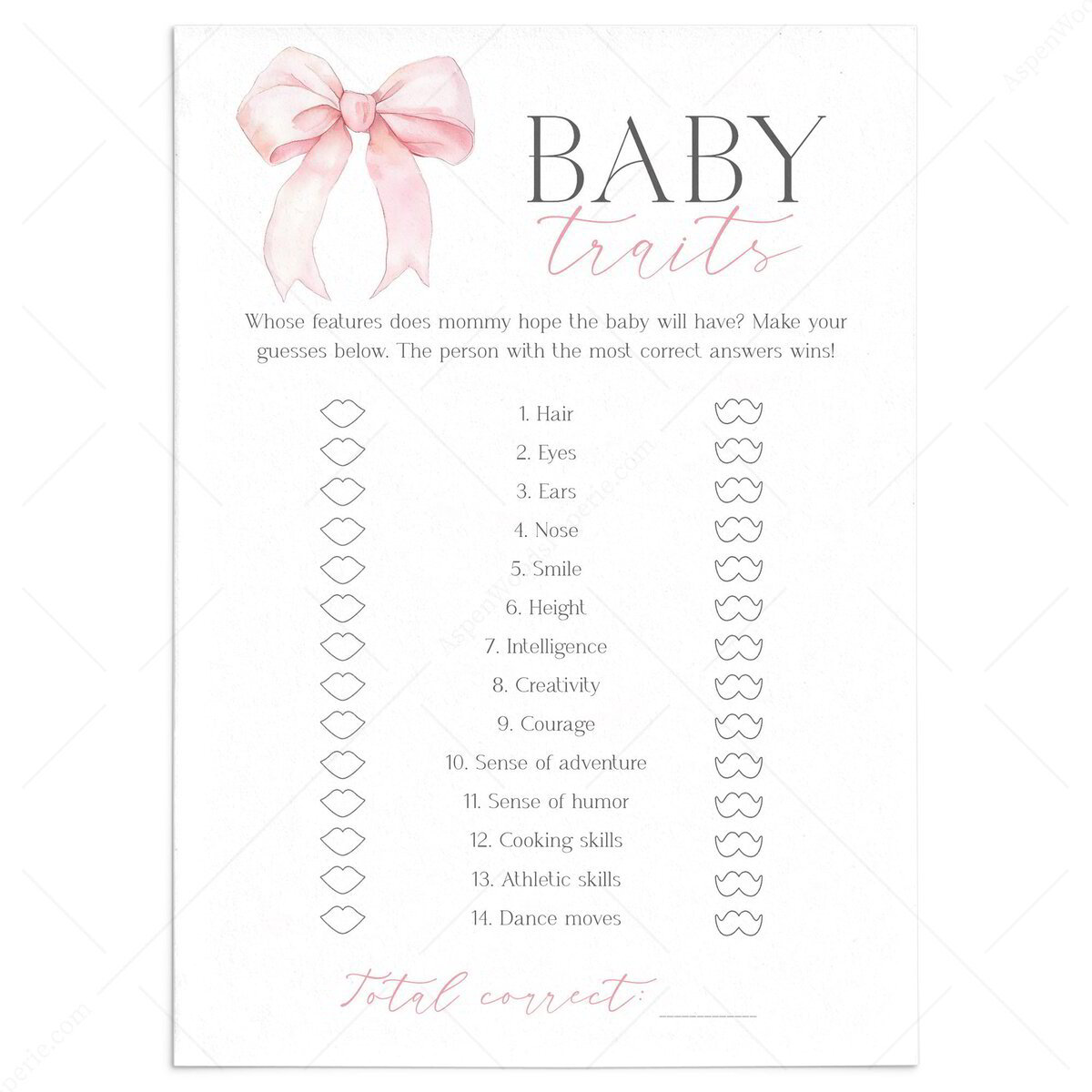 Guess the Baby Traits | Resemblence Game Instant Download