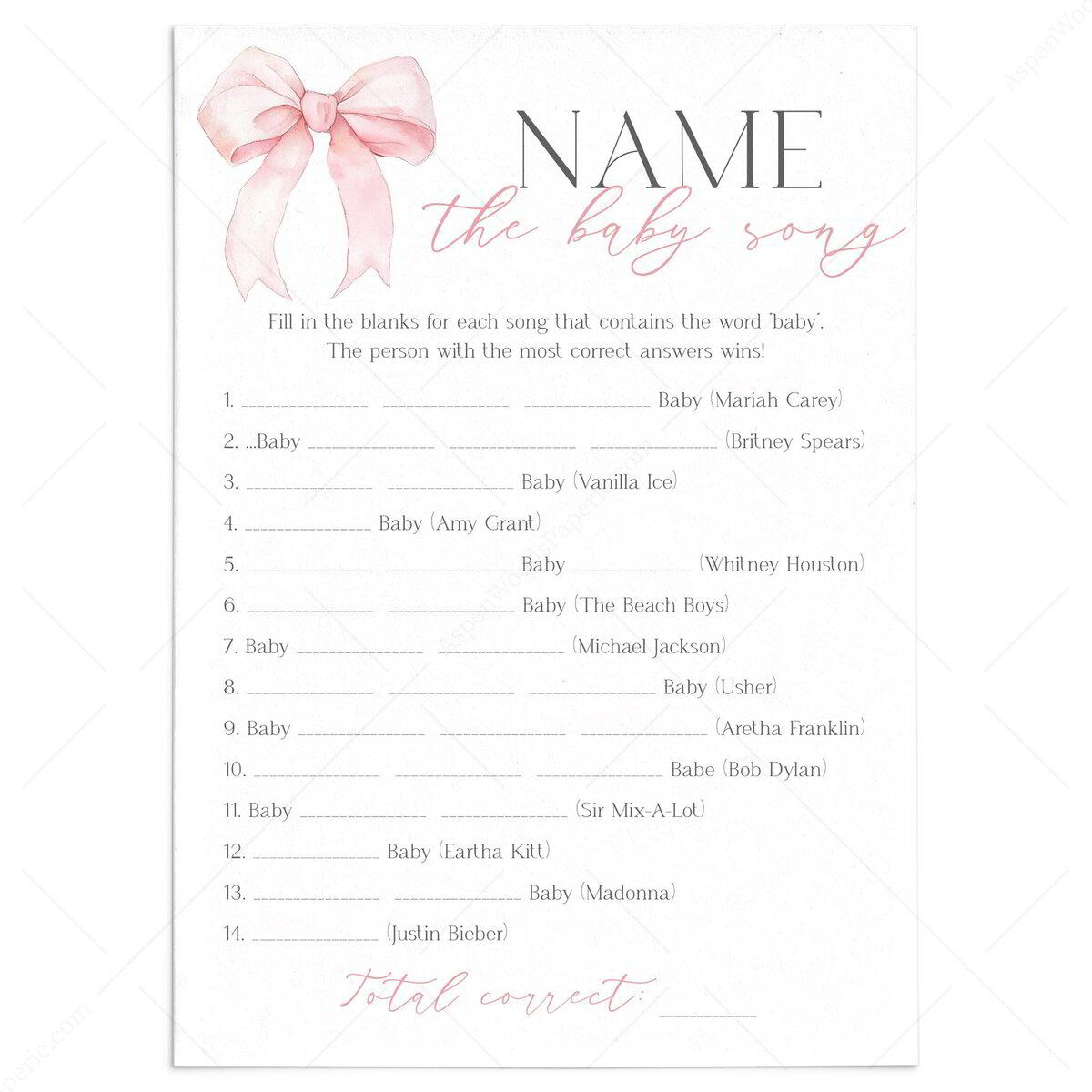 Guess the Baby Song | Fill in the Blanks Baby Shower Game