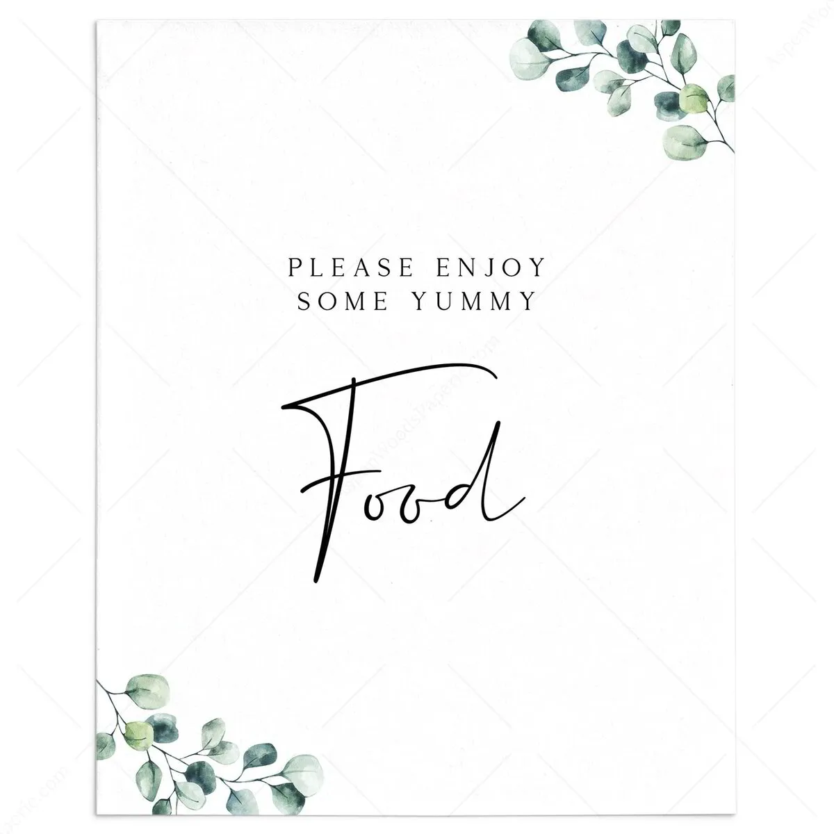 Eucalyptus Leaves Party Food Sign | Digital Download