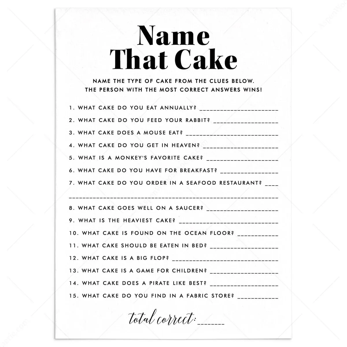 Name That Cake Game | Birthday Party Game for Teens and Adults
