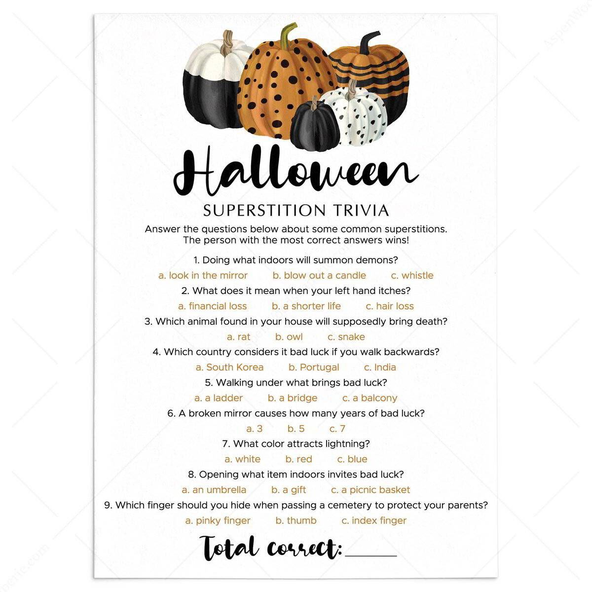 Superstition Trivia Questions and Answers | Pumpkin Halloween